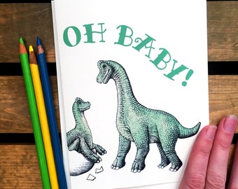 Baby Dinosaur Card | Etsy