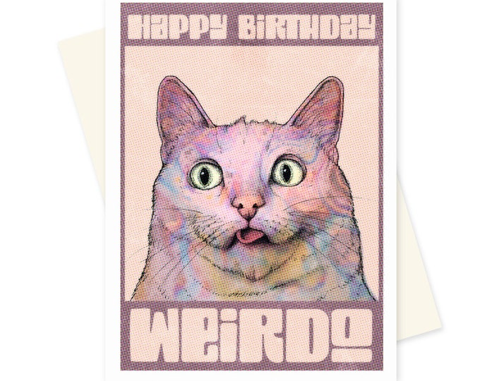 Cat Birthday Card, Vintage Happy Birthday Cards, Dapper Cats Eclectic ...