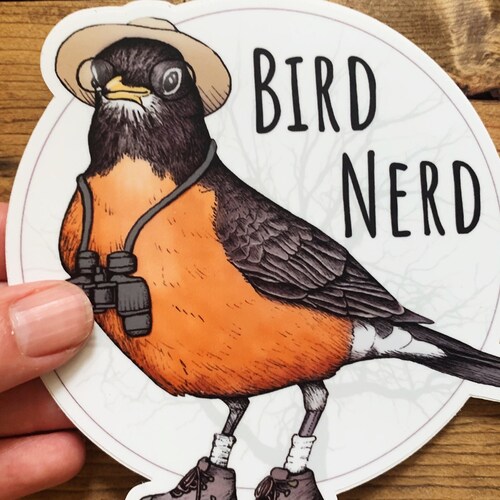 Bird Nerd Vinyl Sticker. Birding Bumper Sticker. Bird Lover - Etsy