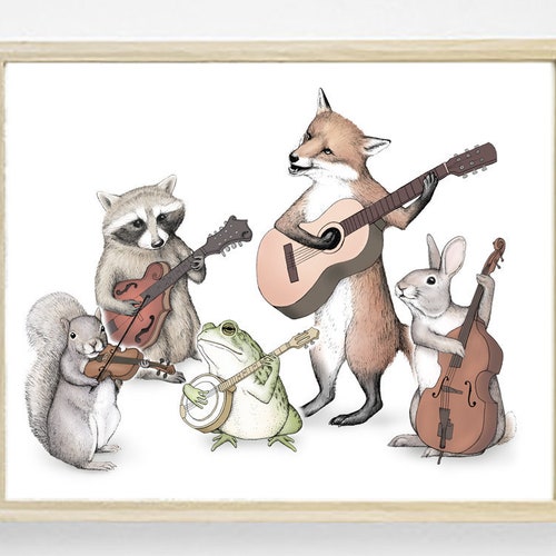 Elizabeth Foster Artist Print the Fox & the Banjo | Etsy
