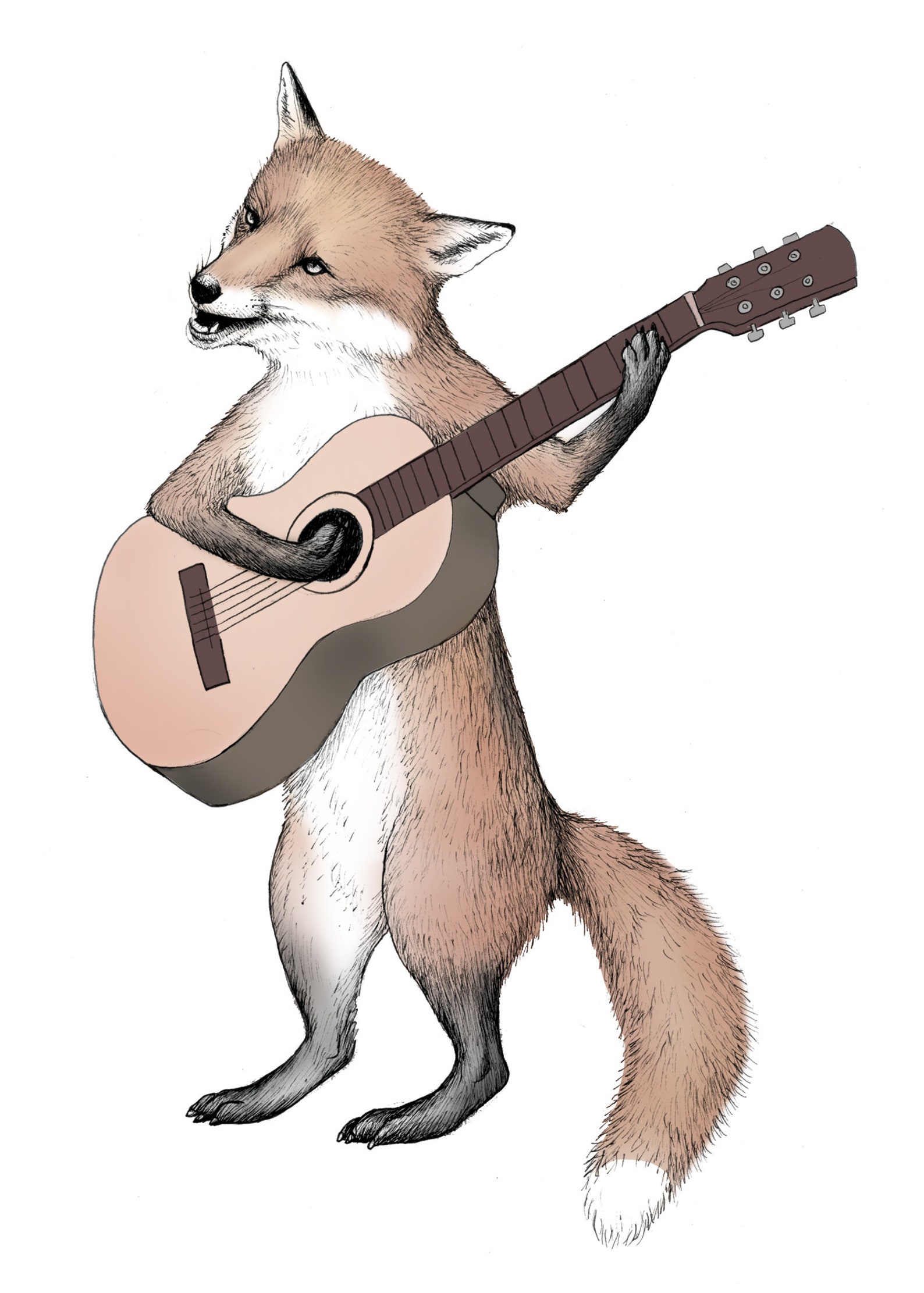 Colorful Bluegrass Art Print Set of 5. Cute Animal Prints. Musical ...