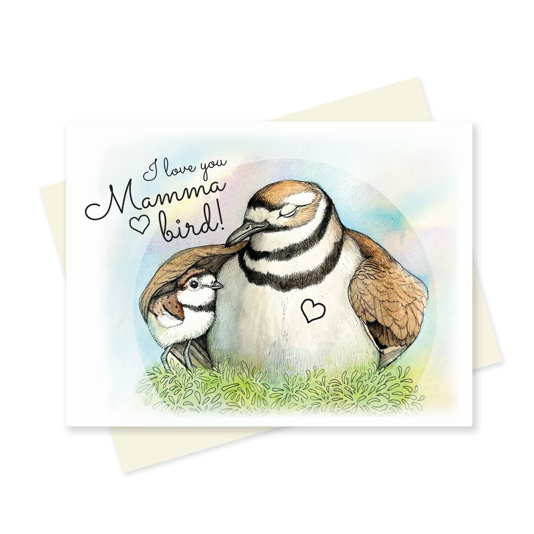Printable I Love You Mamma Bird Card. Cute Mothers Day Sweet Mother and ...
