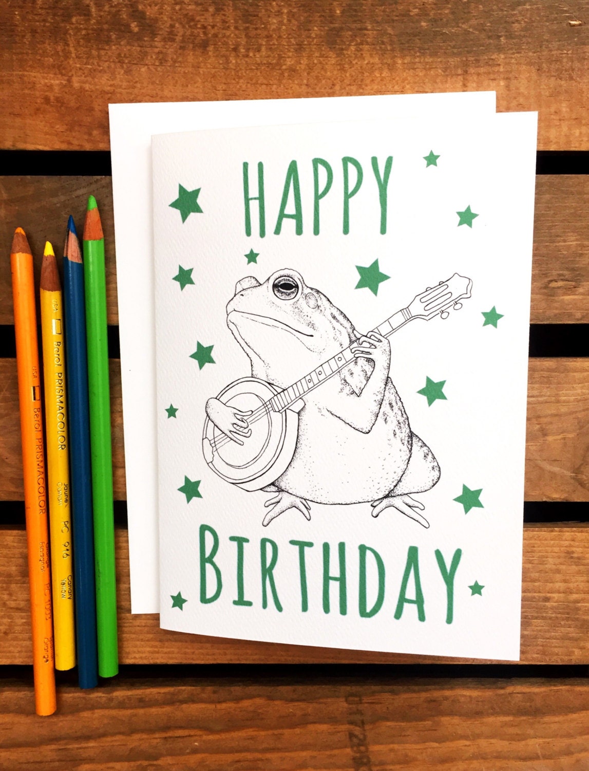 Frog Banjo Birthday Card. Bluegrass Birthday Card. Musical | Etsy