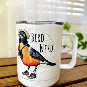Camping Bird Nerd Mug. Birding Stainless Steel Beverage Cup. Bird Lover ...