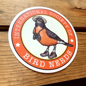 Bird Nerd Vinyl Sticker. Birding Bumper Sticker. Bird Lover Water ...