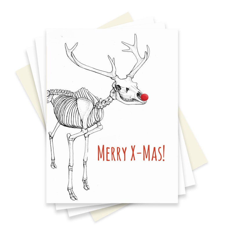 Geeky Christmas Card Set. Merry Xmas. Reindeer Anatomy Card - Etsy Geeky Christmas Card Set. Merry Xmas. Reindeer Anatomy Card - Etsy