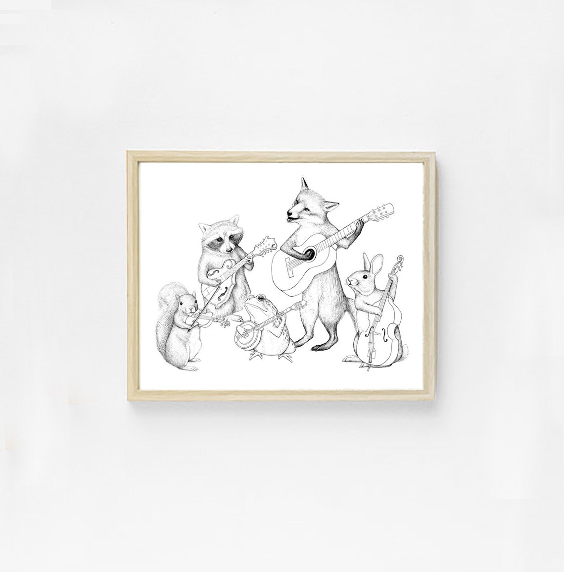 Bluegrass Animal Band Art Print - Bluegrass Art - Animal Art - Music ...