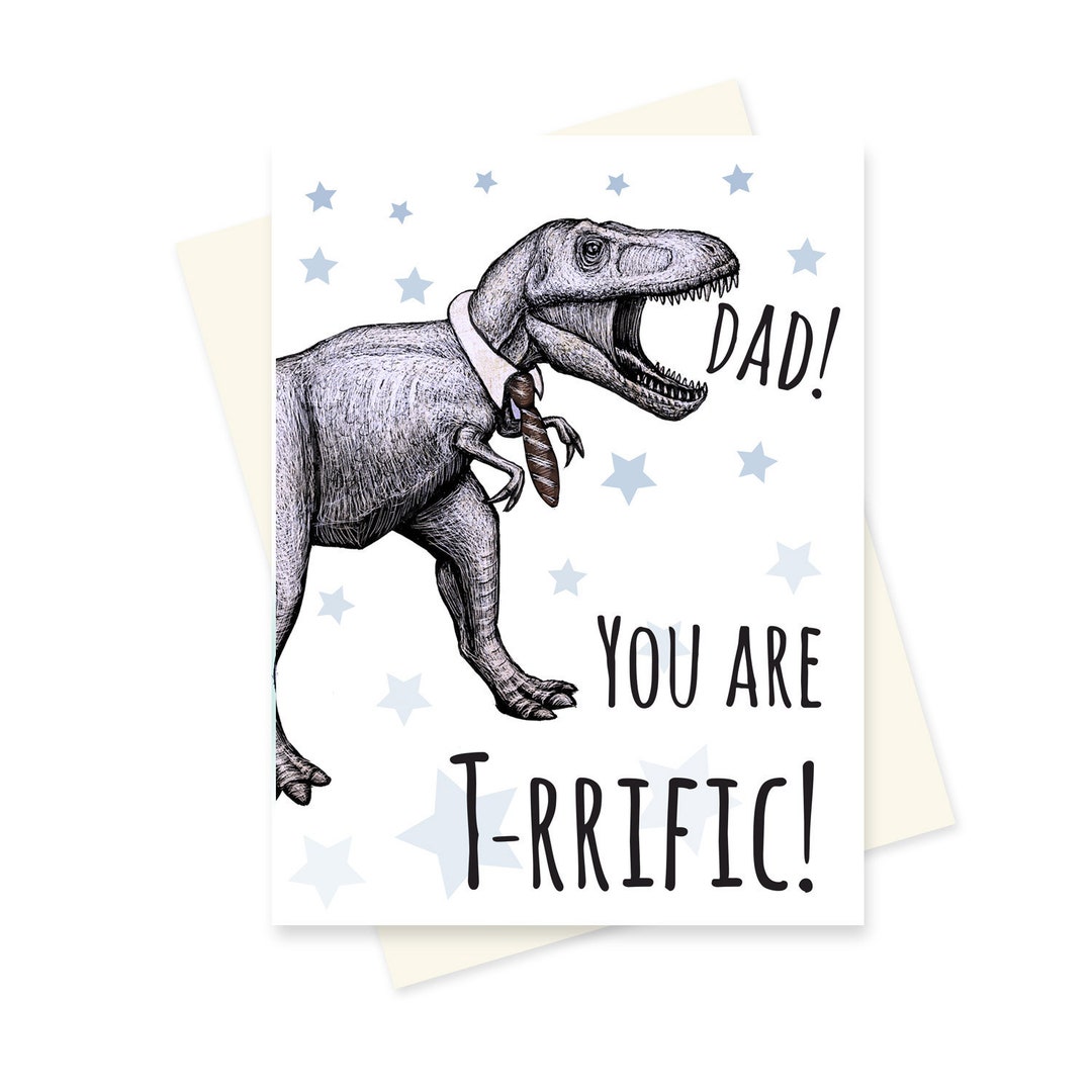 Funny Fathers Day Card. Trex Dinosaur Card. Happy Father's Day. for Dad ...