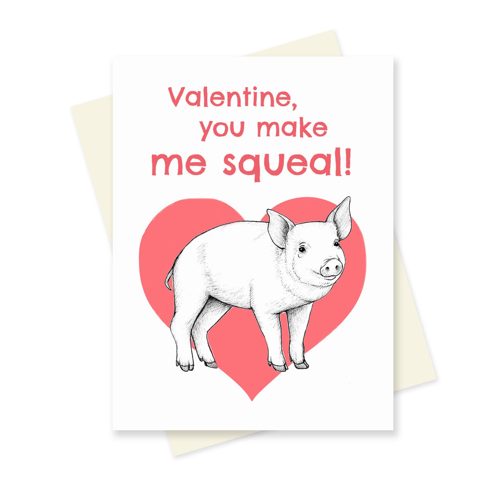 Pig Valentine. Nerdy Valentines Day Card. Valentine Pun Card. - Etsy