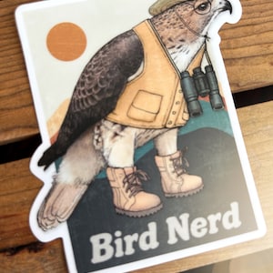 Bird Nerd Vinyl Sticker. Birding Bumper Sticker. Bird Lover Water ...