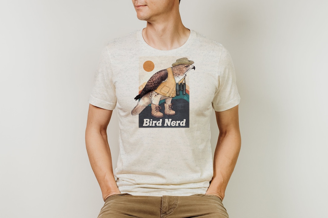 Hawk Bird Nerd Triblend T Shirt. Birding Apparel. Mens Woman's Tee Red ...