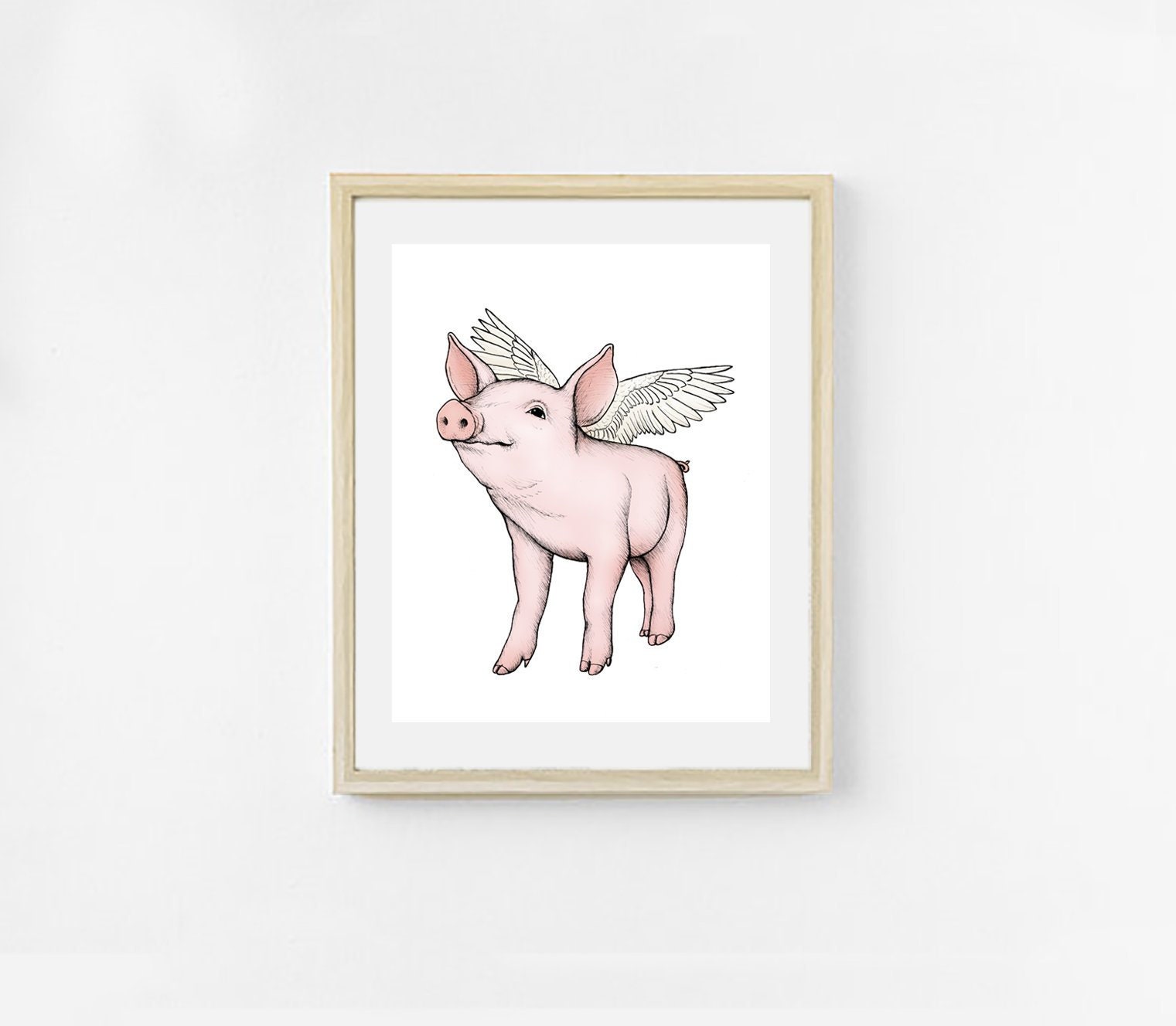 Cute Flying Pig Drawing
