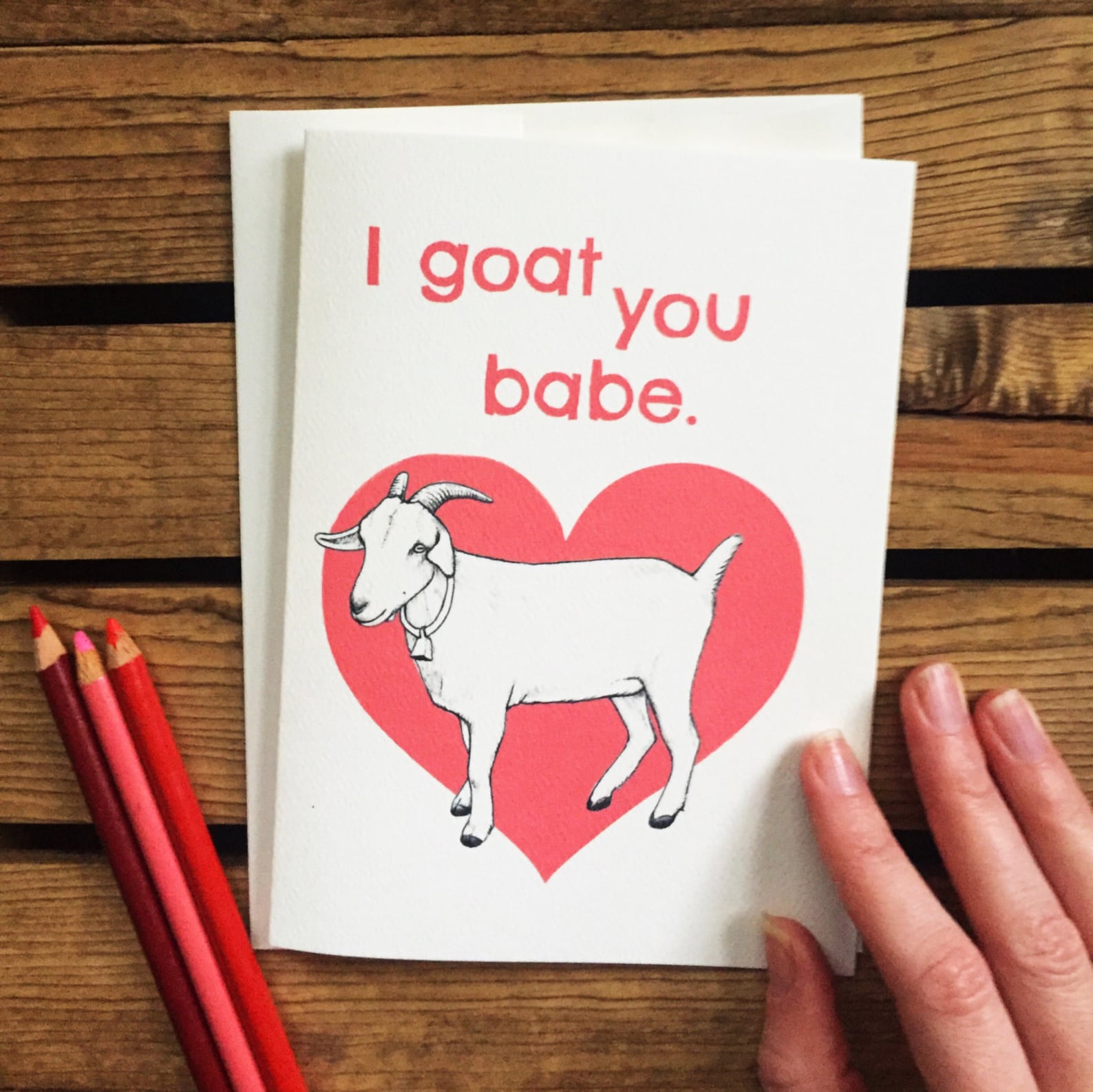 Goat Valentine. Goat Card. Cute Valentine. Funny Pun Love Card. Nerdy ...