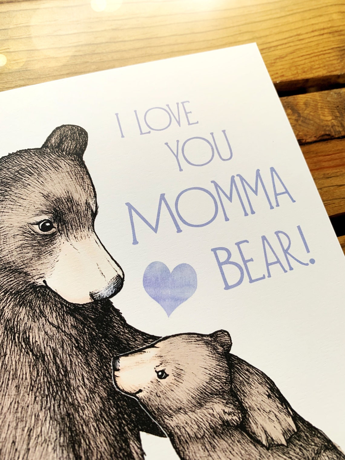 Momma Bear Mothers Day Card. I Love You Mama Bear for Mom. - Etsy