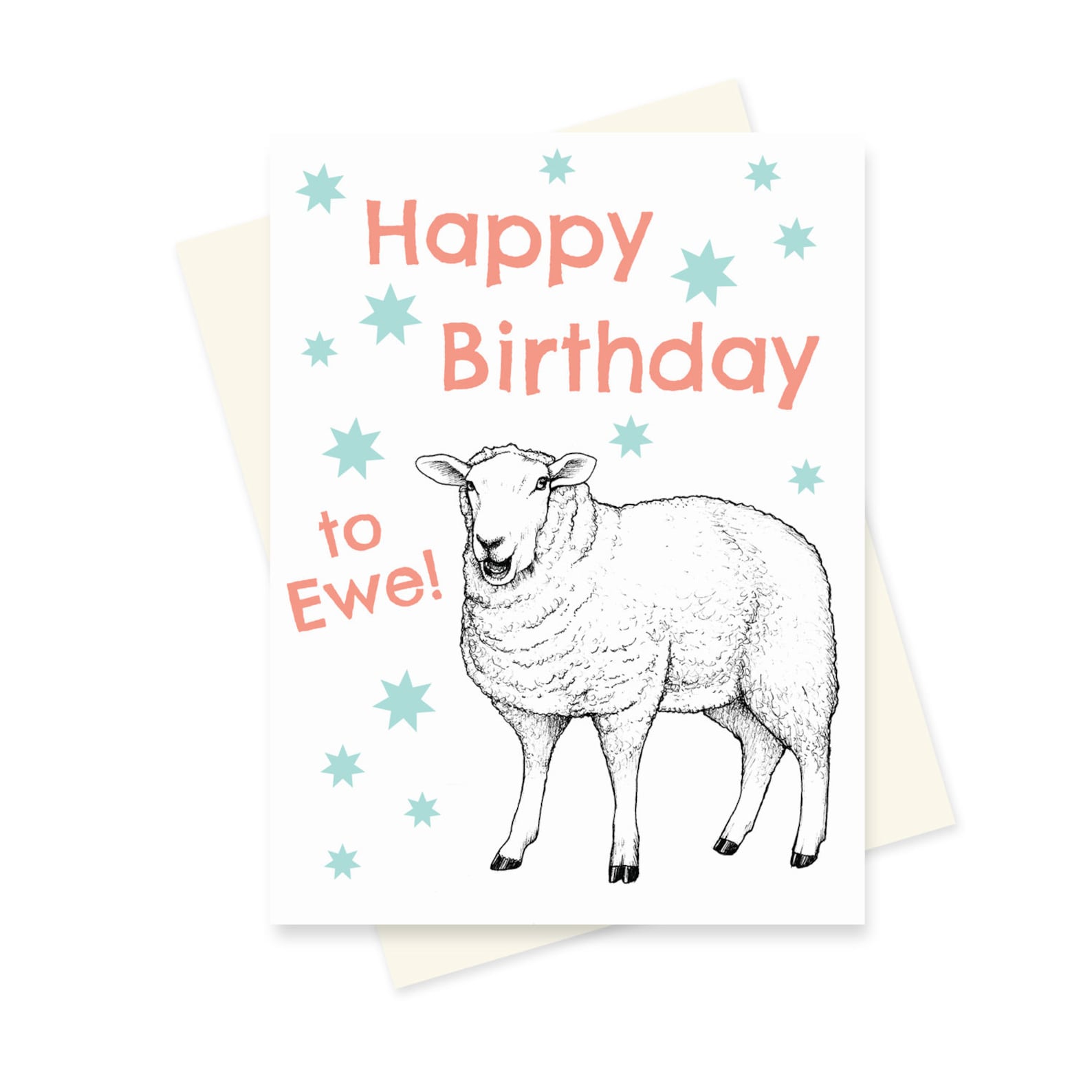 Sheep Birthday Card. Funny Animal Birthday Card. Farm Card. | Etsy
