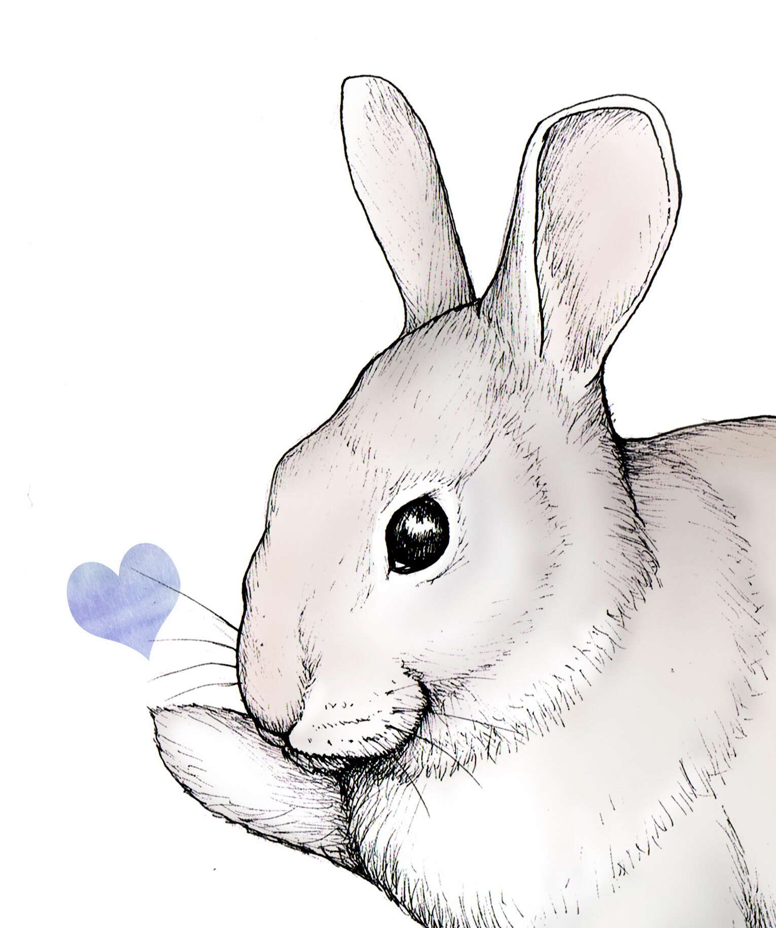 Bunny Art Print. 8x10 Rabbit Print. Woodland Artwork. Animal | Etsy