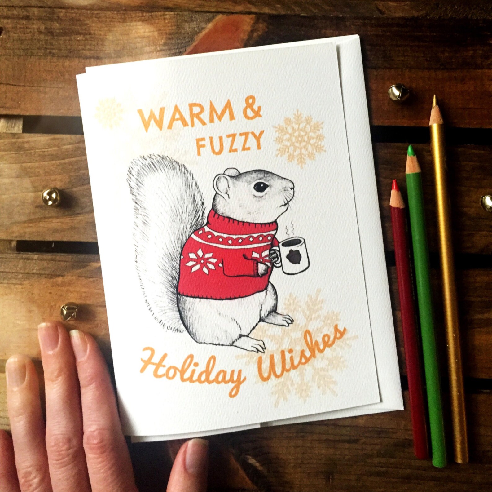 Squirrel Holiday Card. Squirrel Christmas Card. Squirrel Card. - Etsy