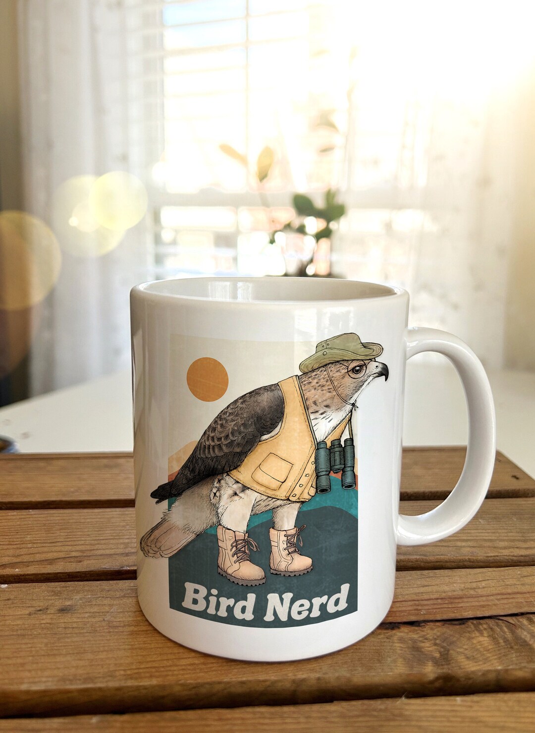 Hawk Bird Nerd Mug Ceramic / Stainless Steel Cup Outdoors Hiker Bird ...