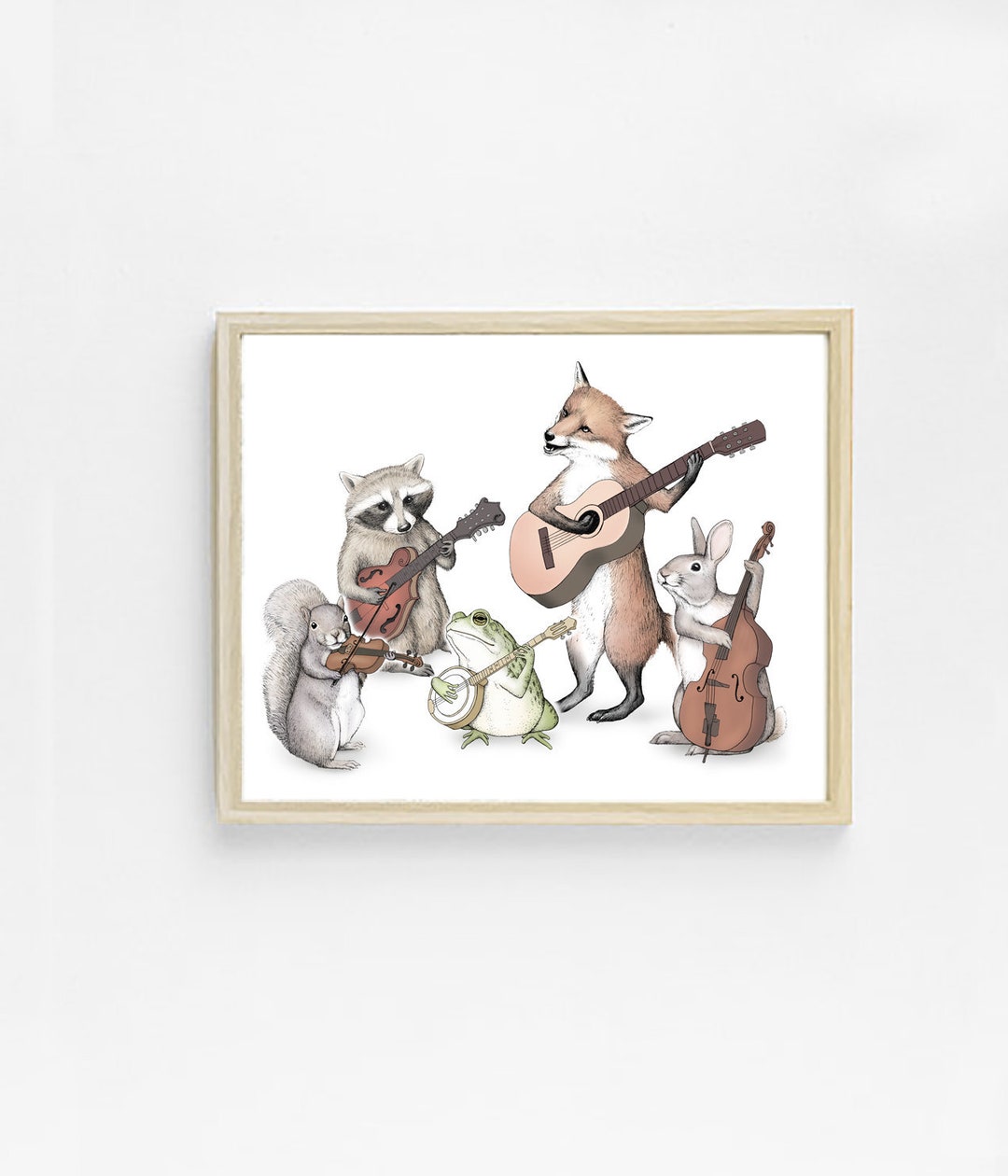 Bluegrass Animal Band Art Print Bluegrass Art Animal Art Music Art Cute ...