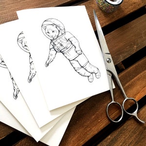 Space Cat Notecards - Set of 4 - Space Cat Stationary - Geeky Cards ...