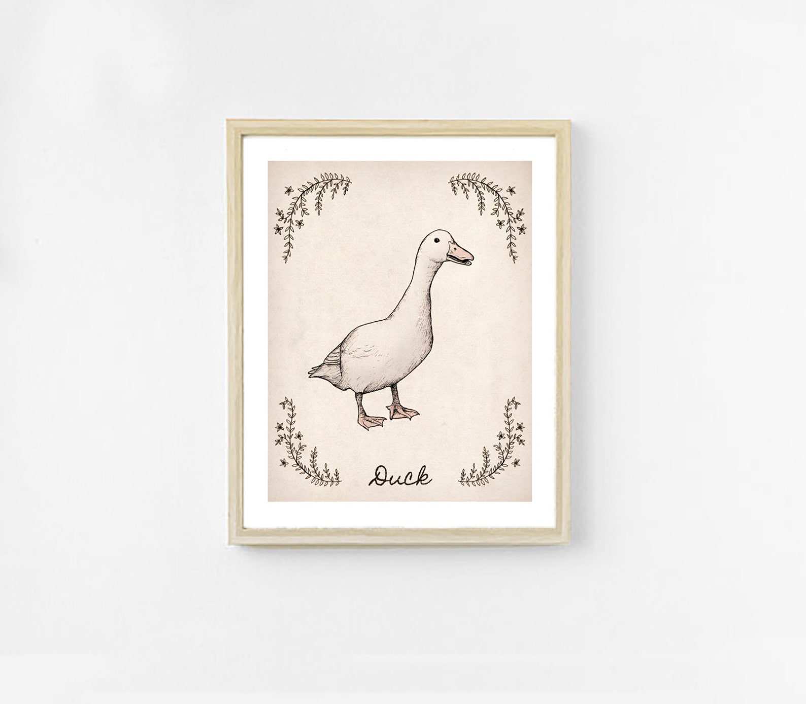 Duck Art Print. Cute Nursery Decor. Farm Animal Artwork. | Etsy