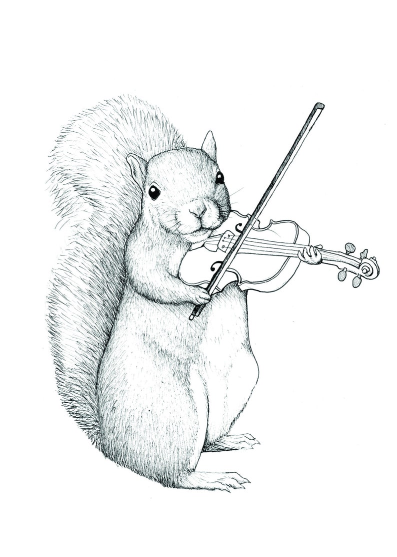 Cute Printable Coloring Pages of Bluegrass Musical Animals. Coloring ...