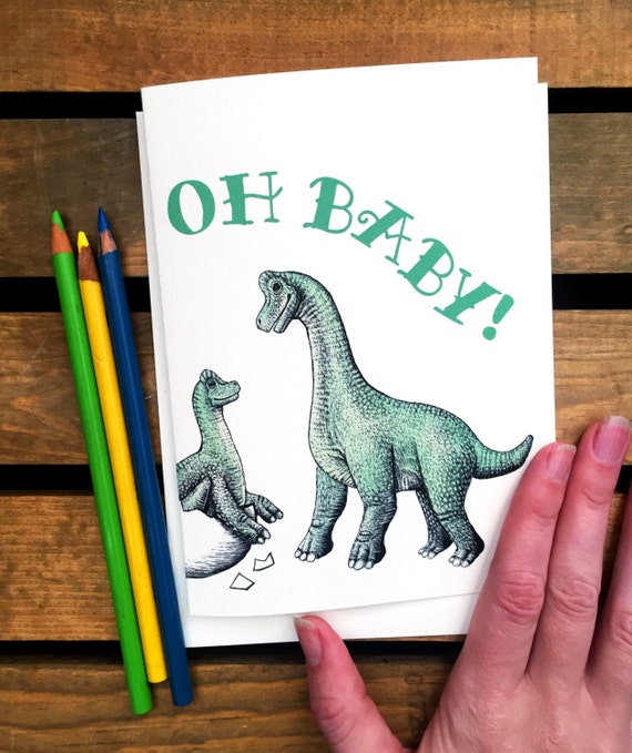 Congratulations Card Dinosaur New Baby Baby Shower Card | Etsy
