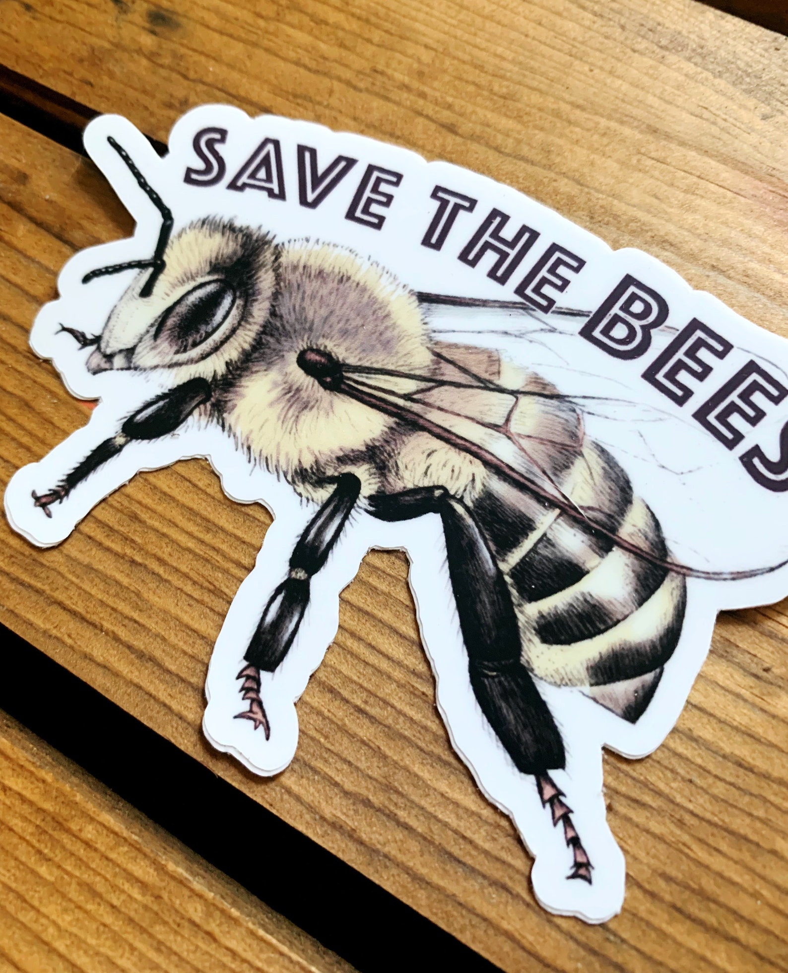 Save the Bees Vinyl Sticker Honey Bee Bumper Sticker - Etsy