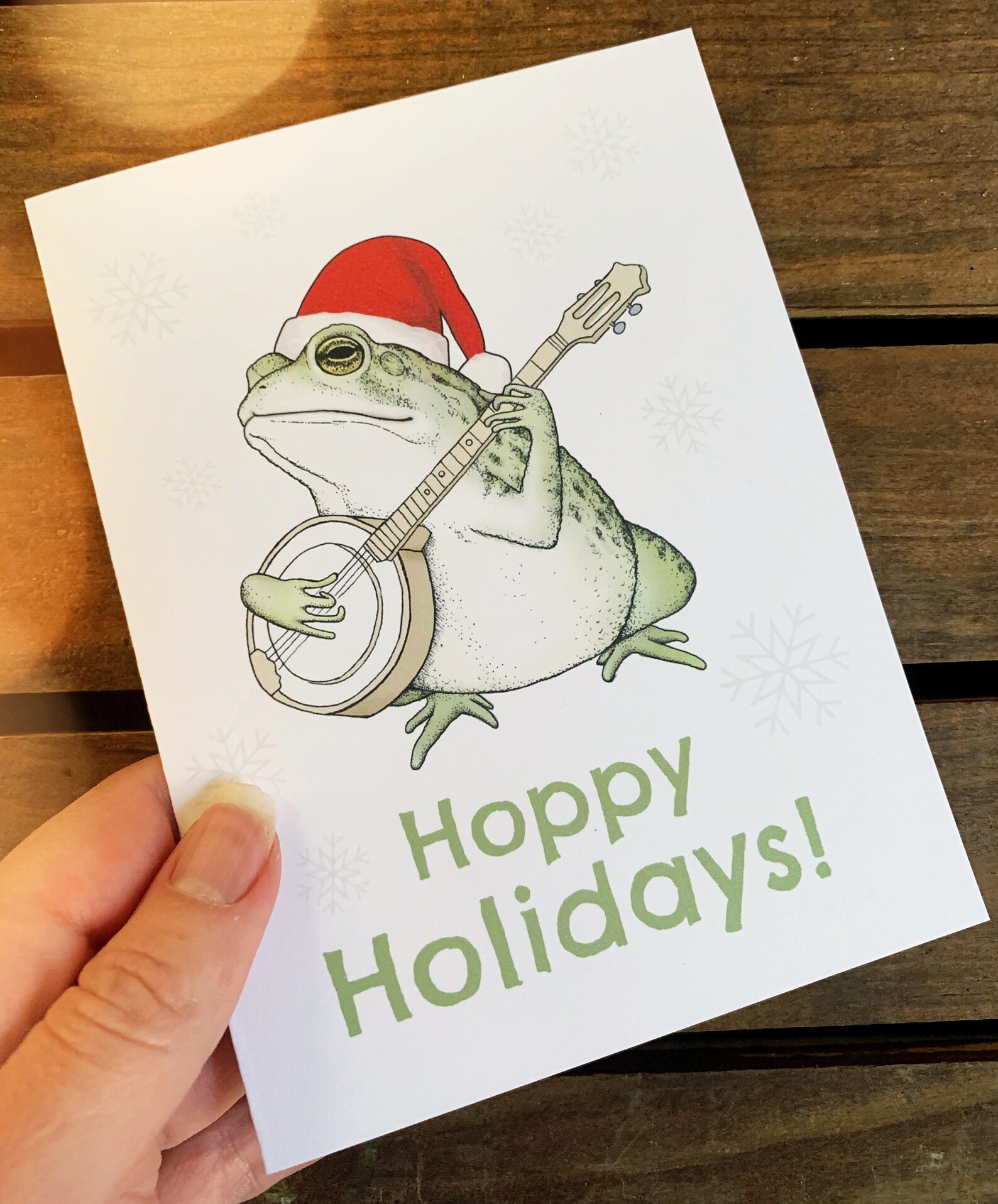 Banjo Toad Christmas Card. Funny Frog Holiday Card. Bluegrass | Etsy