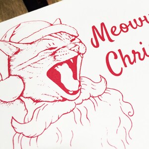 Meowy Christmas Card. Funny Cat Card. Geeky Christmas Card. Cute Cat ...