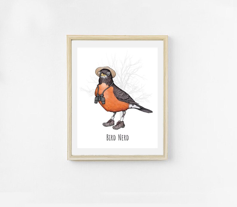 Bird Nerd Art Print. Birding Artwork. Birdwatcher Gift. Birder - Etsy