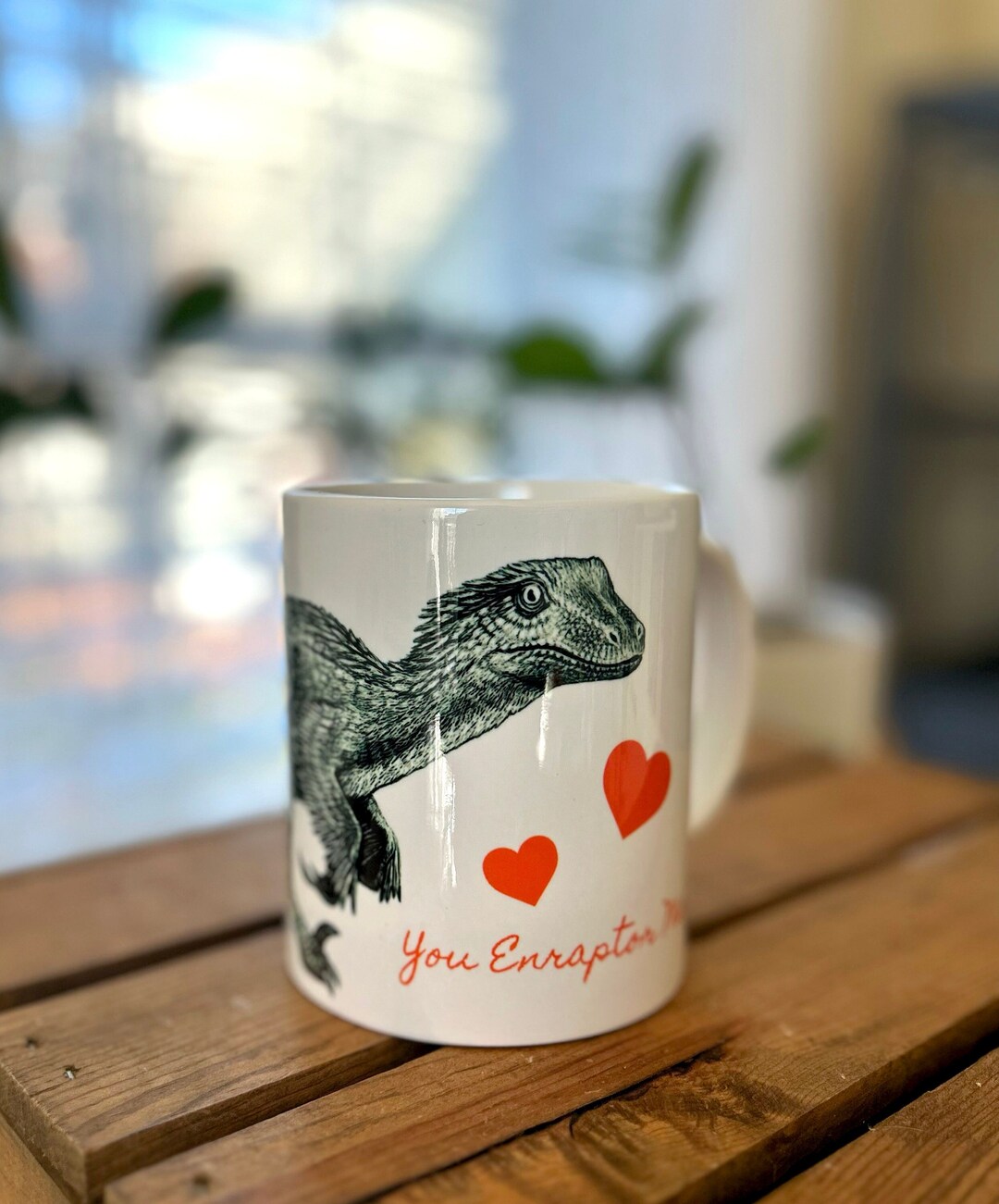 Valentine Velociraptor Mug. Raptor Beverage Cup. Funny Dinosaur Lover ...