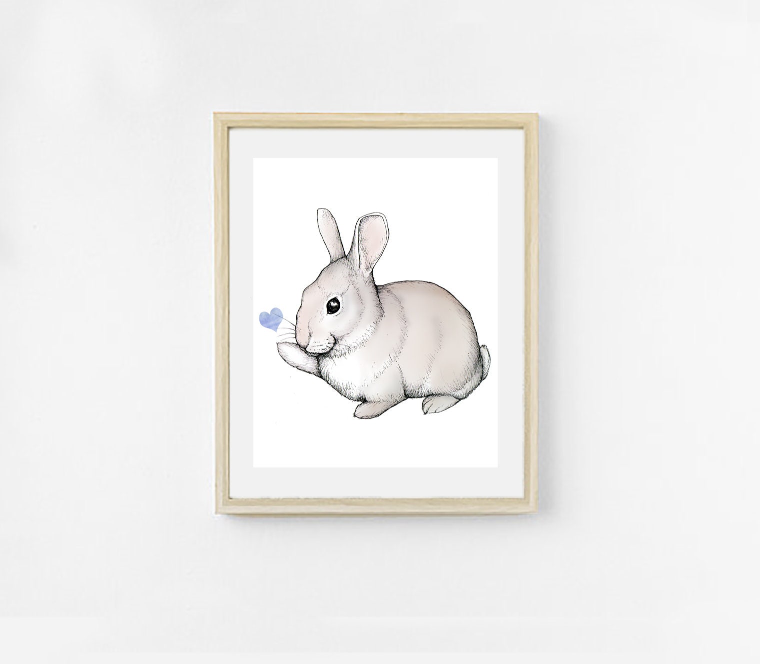 Bunny Art Print. 8x10 Rabbit Print. Woodland Artwork. Animal | Etsy