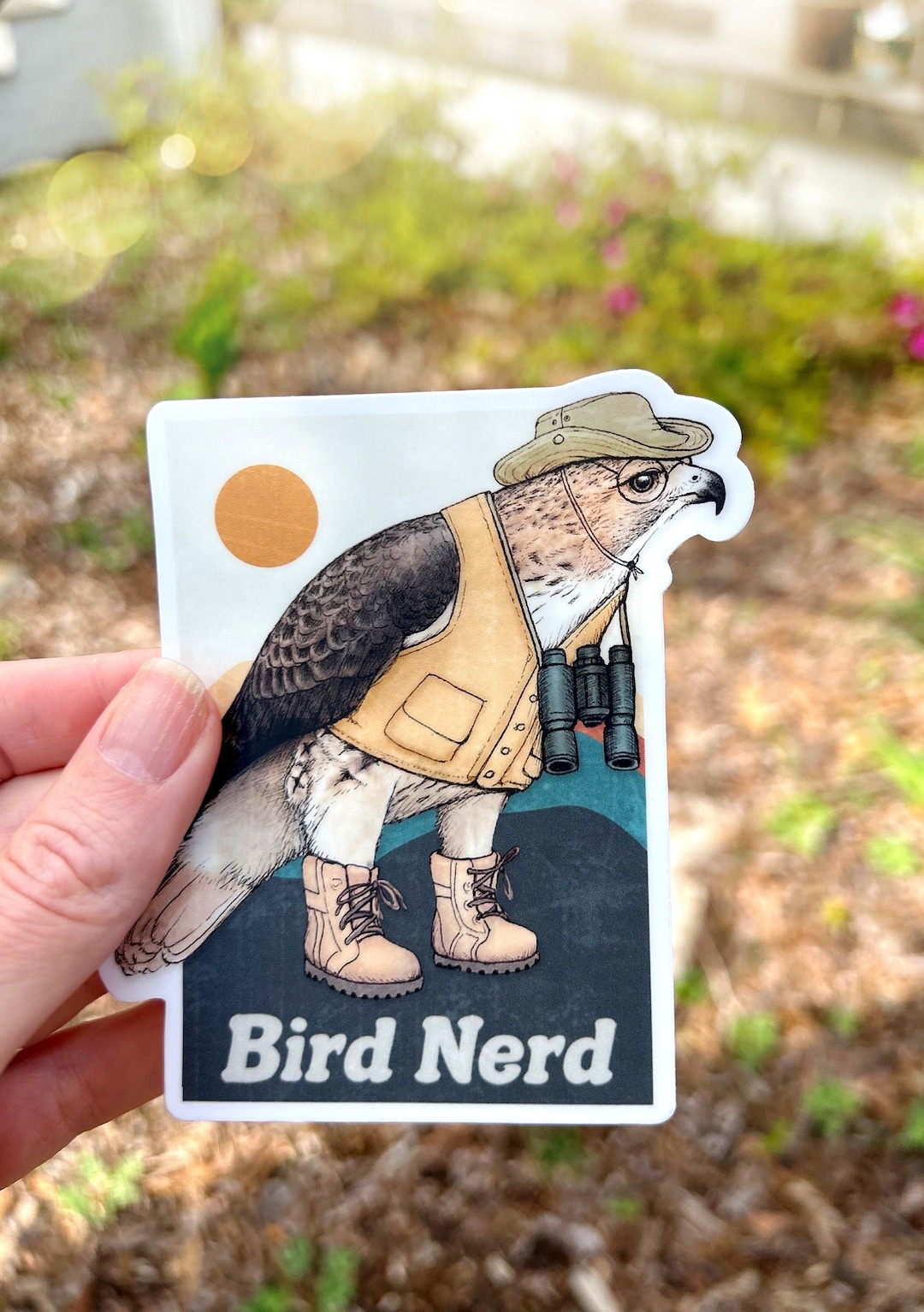 Bird Nerd Vinyl Sticker. Birding Bumper Sticker. Bird Lover Water ...