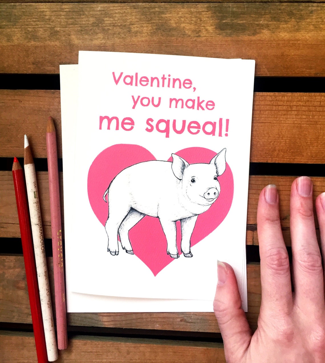 Pig Valentine. Nerdy Valentines Day Card. Valentine Pun Card. | Etsy