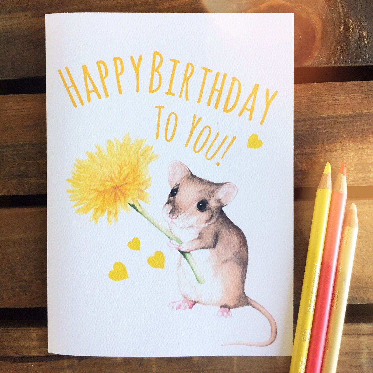 Cute Mouse Birthday Card. Mouse Card. Happy Birthday. - Etsy
