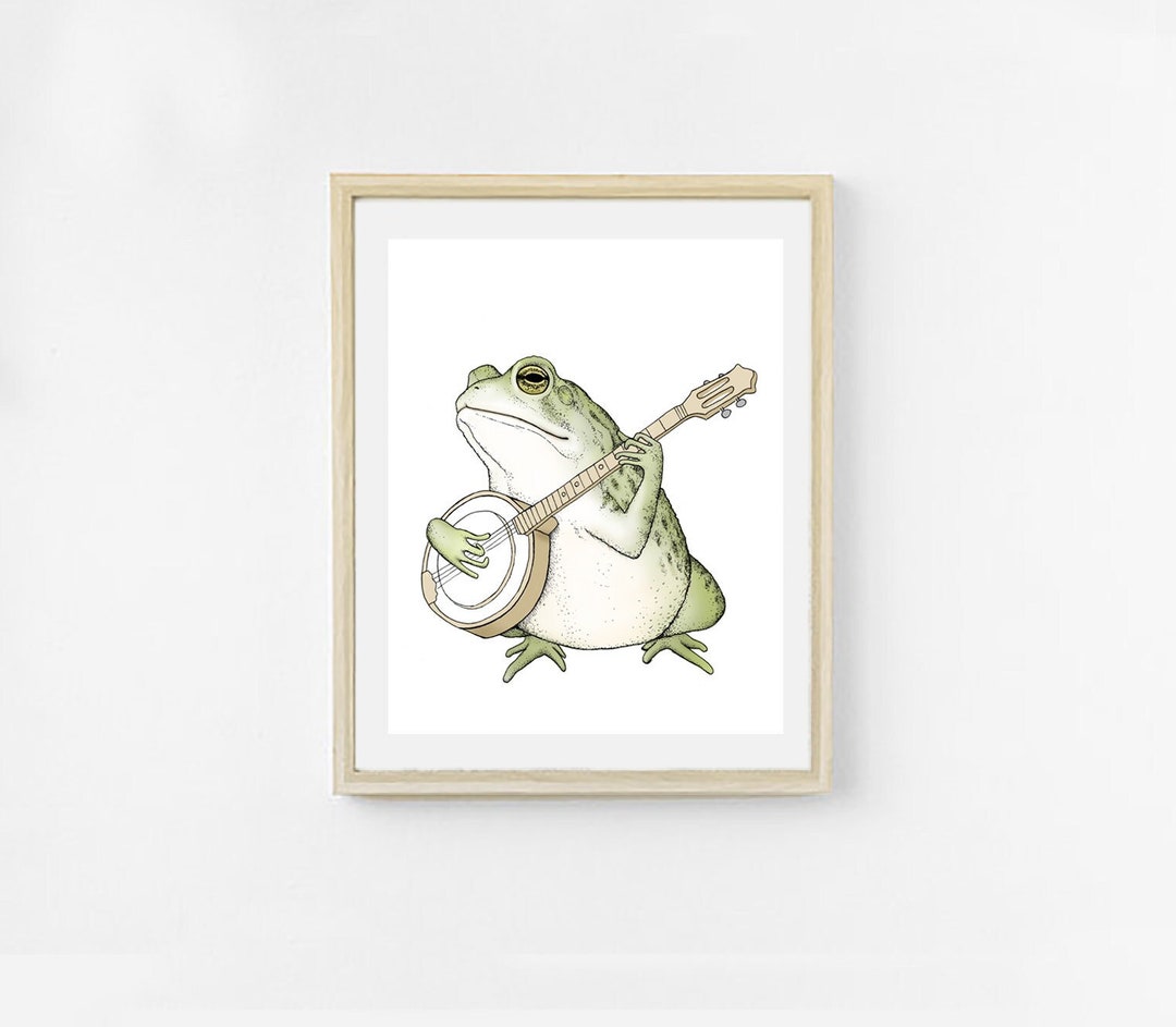 Printable Bluegrass Frog Art Print. Bluegrass Animal Band Artwork ...