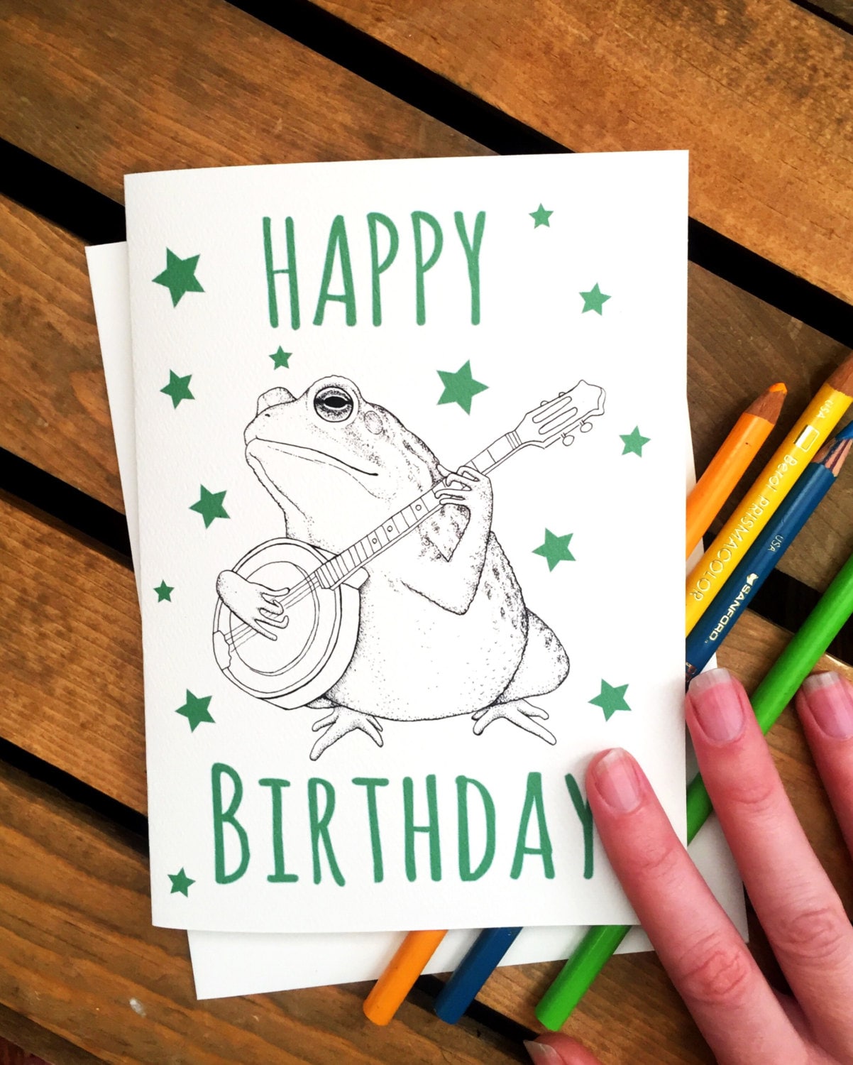 Frog Banjo Birthday Card. Bluegrass Birthday Card. Musical | Etsy