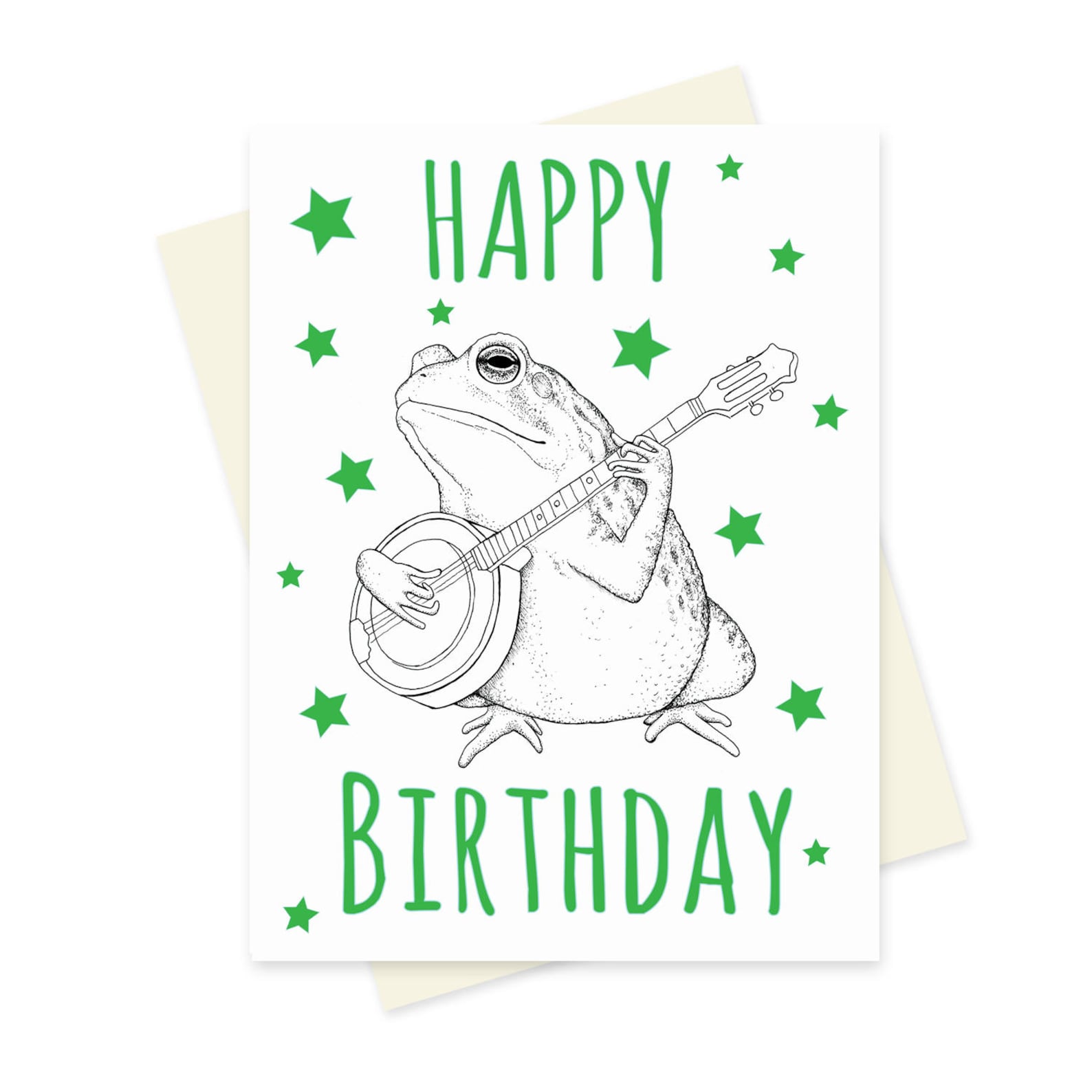 Frog Banjo Birthday Card. Bluegrass Birthday Card. Musical - Etsy