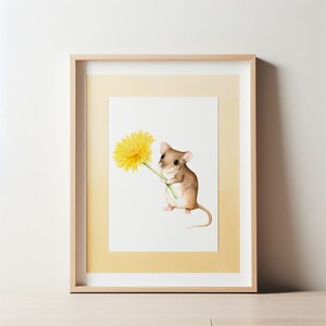 Cute Mouse Print. Woodland Animal Nursery Art. Watercolor Artwork. Baby ...