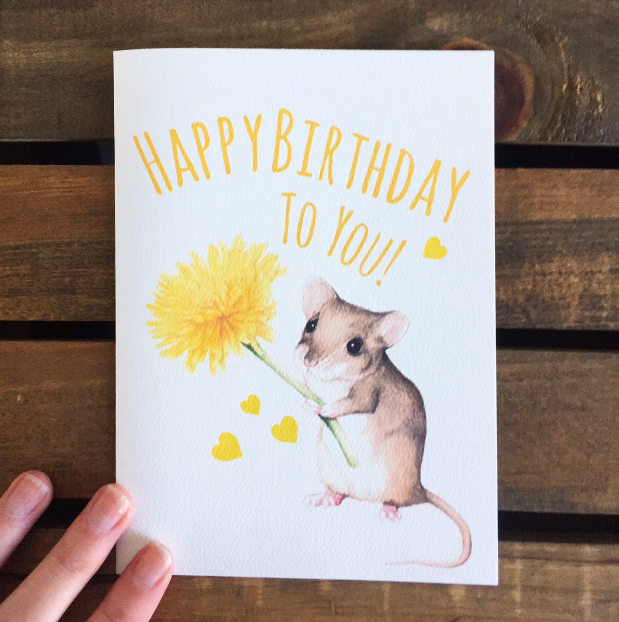 Cute Mouse Birthday Card. Mouse Card. Happy Birthday. - Etsy