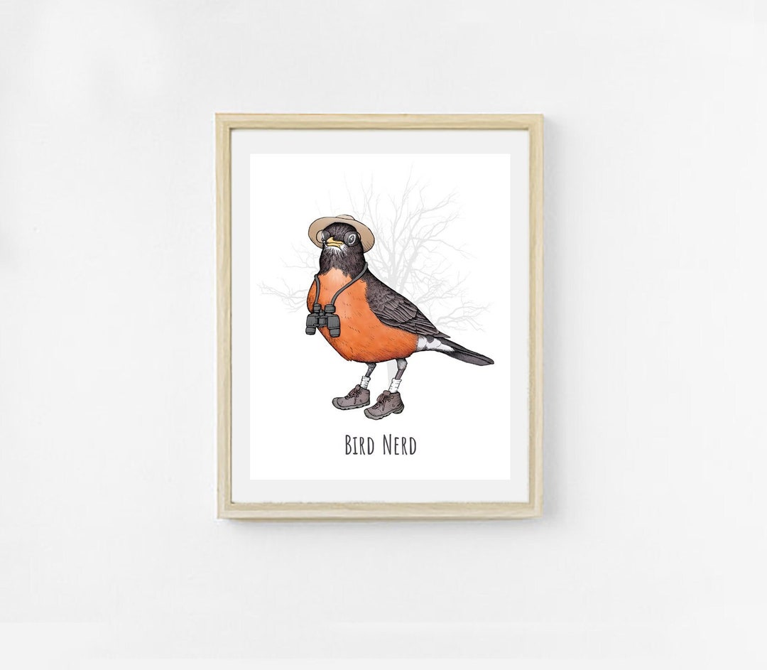 Bird Nerd Printable Art. Birding Artwork. Birdwatcher Gift. Birder Print. Bird Lover ...