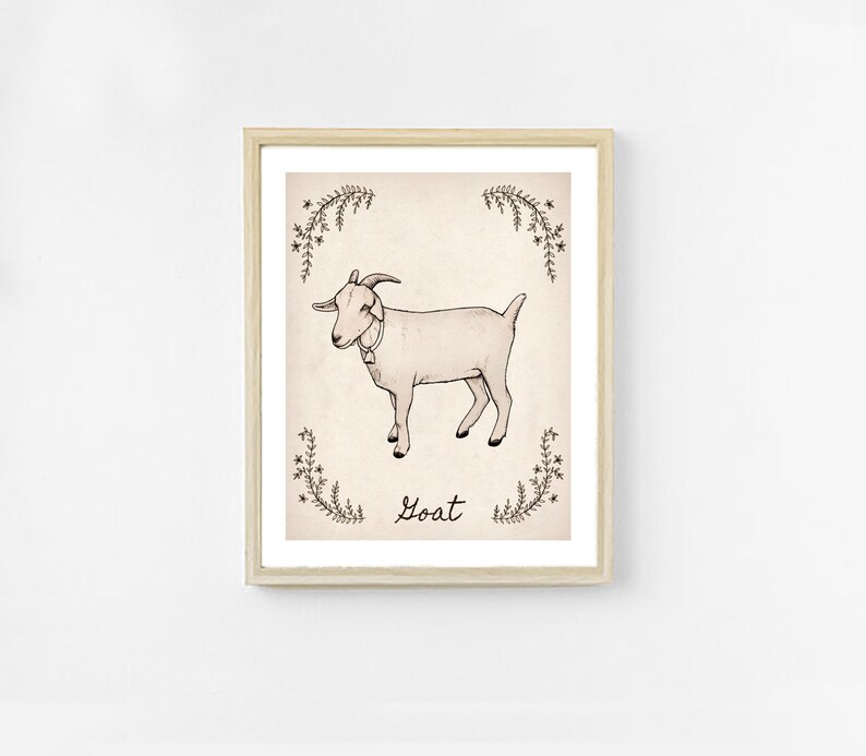 Goat Art Print. Goat Print. Goat Decor Wall Art. Pen and Ink - Etsy