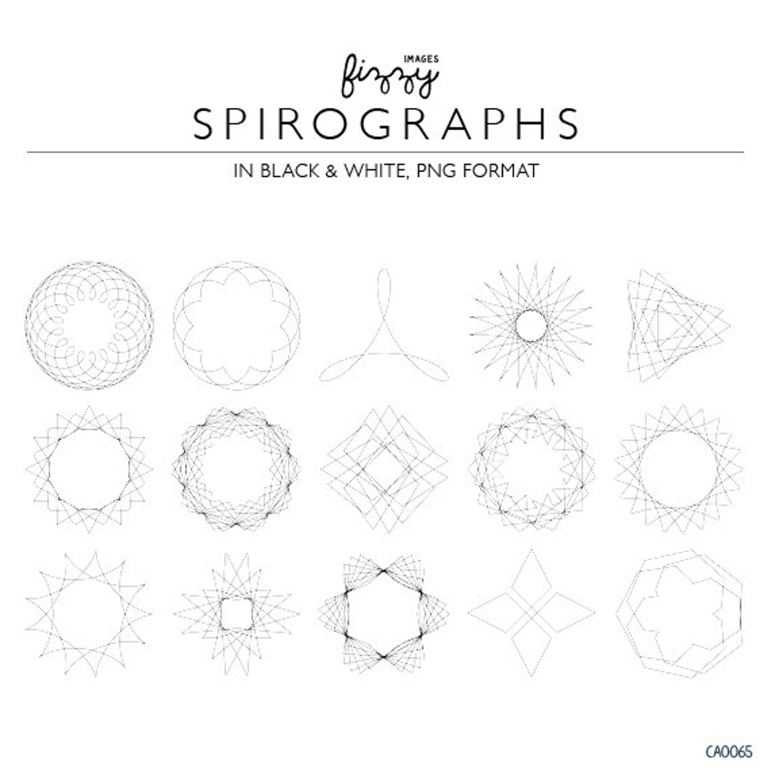PNG: 60 X Spirograph Illustrations Frame Border Digital Clipart in PNG ...