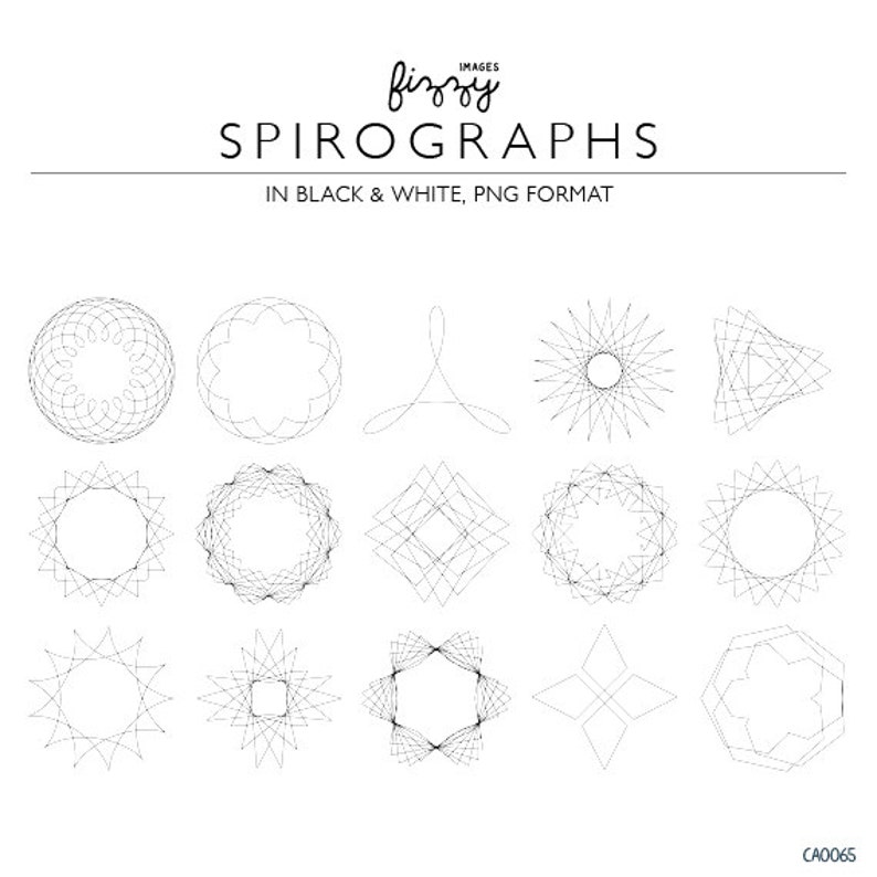 PNG: 60 X Spirograph Illustrations Frame Border Digital Clipart in PNG ...