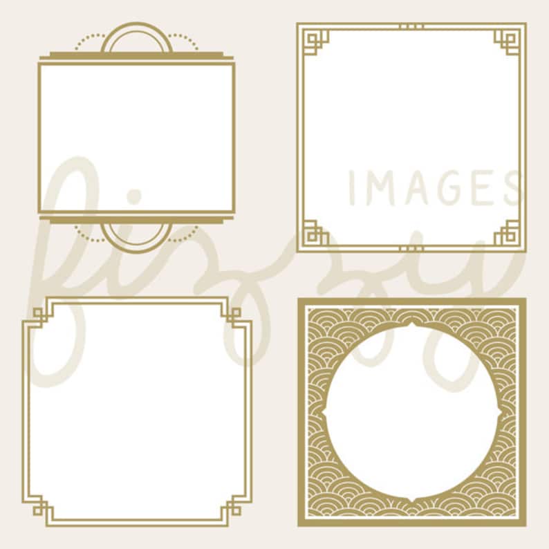 PNG: 25 X Art Deco 1920s 1930s Gold Clipart and Borders - Digital Files ...