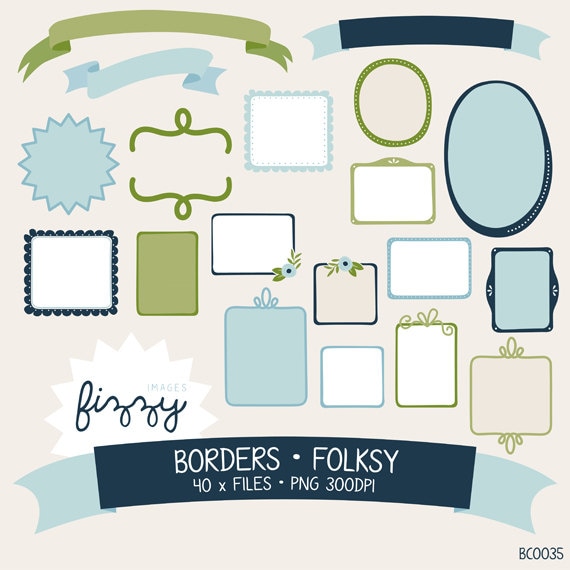 40 x Hand Drawn Borders and Banner Clip Art in | Etsy