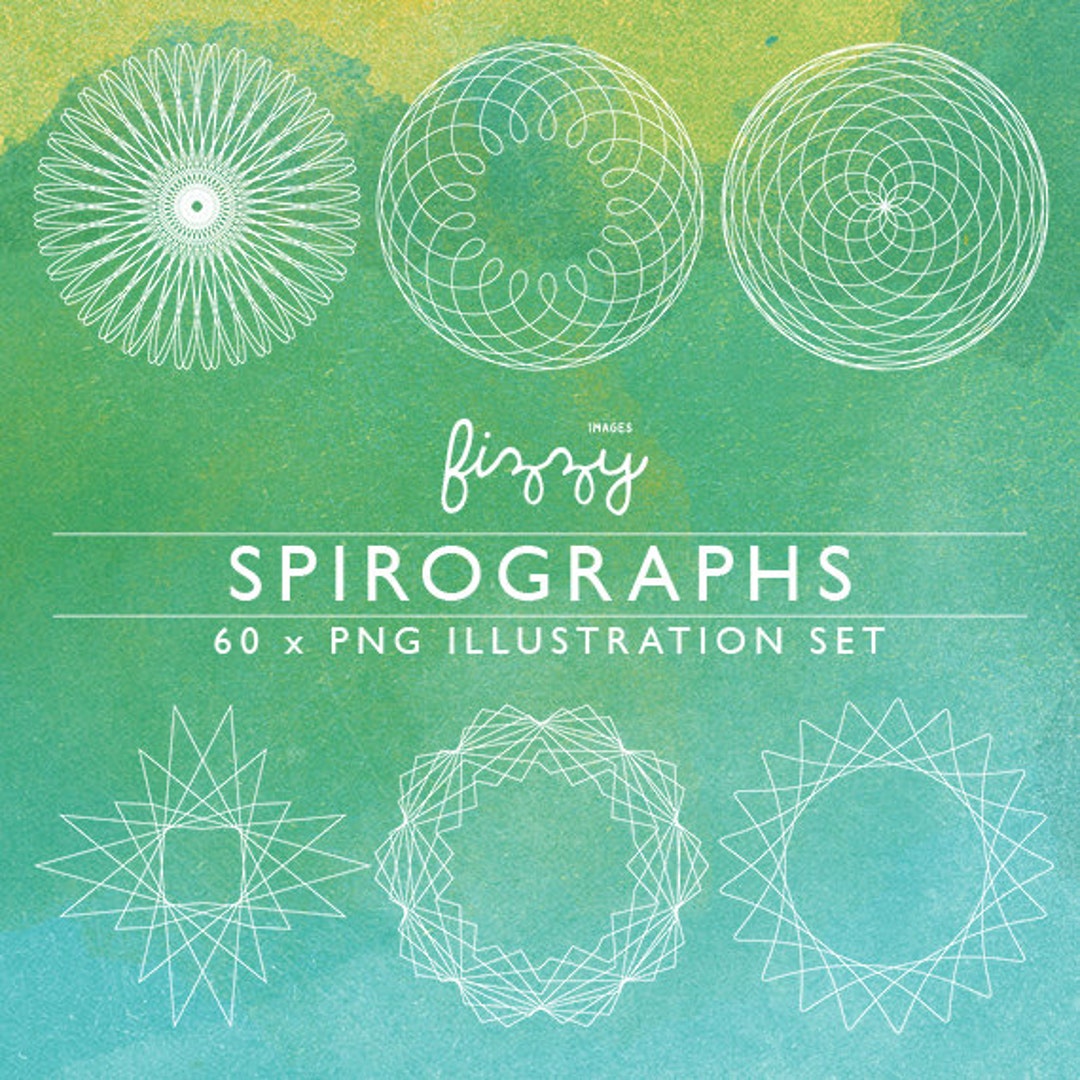 PNG: 60 X Spirograph Illustrations Frame Border Digital Clipart in PNG ...