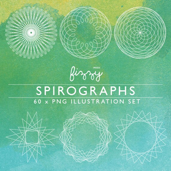 PNG: 60 X Spirograph Illustrations Frame Border Digital | Etsy