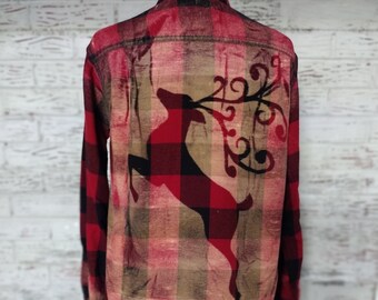 Distressed Flannel Shirt Bleached Flannel Womens Flannel - Etsy